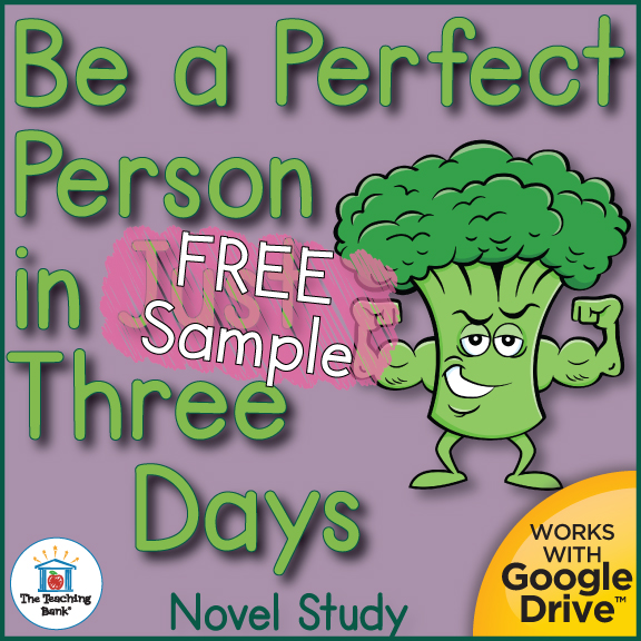Be a Perfect Person in Just 3 Days Novel Study FREE Sample - The ...