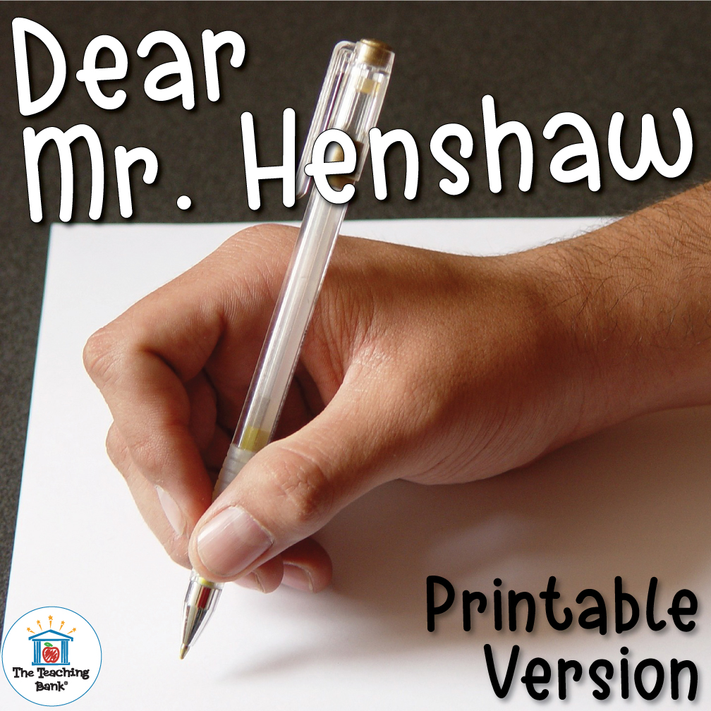 Dear Mr. Henshaw Printable Novel Study | The Teaching Bank