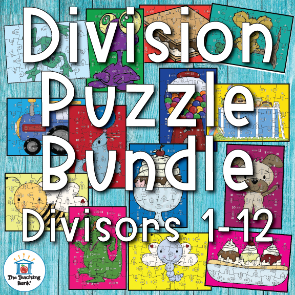 Division Facts Mastery Puzzle Bundle - The Teaching Bank