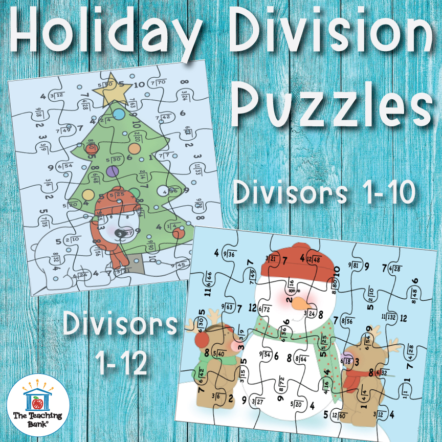 Holiday-themed Division Puzzles Factors 1-10 and 1-12 – FREE! - The ...