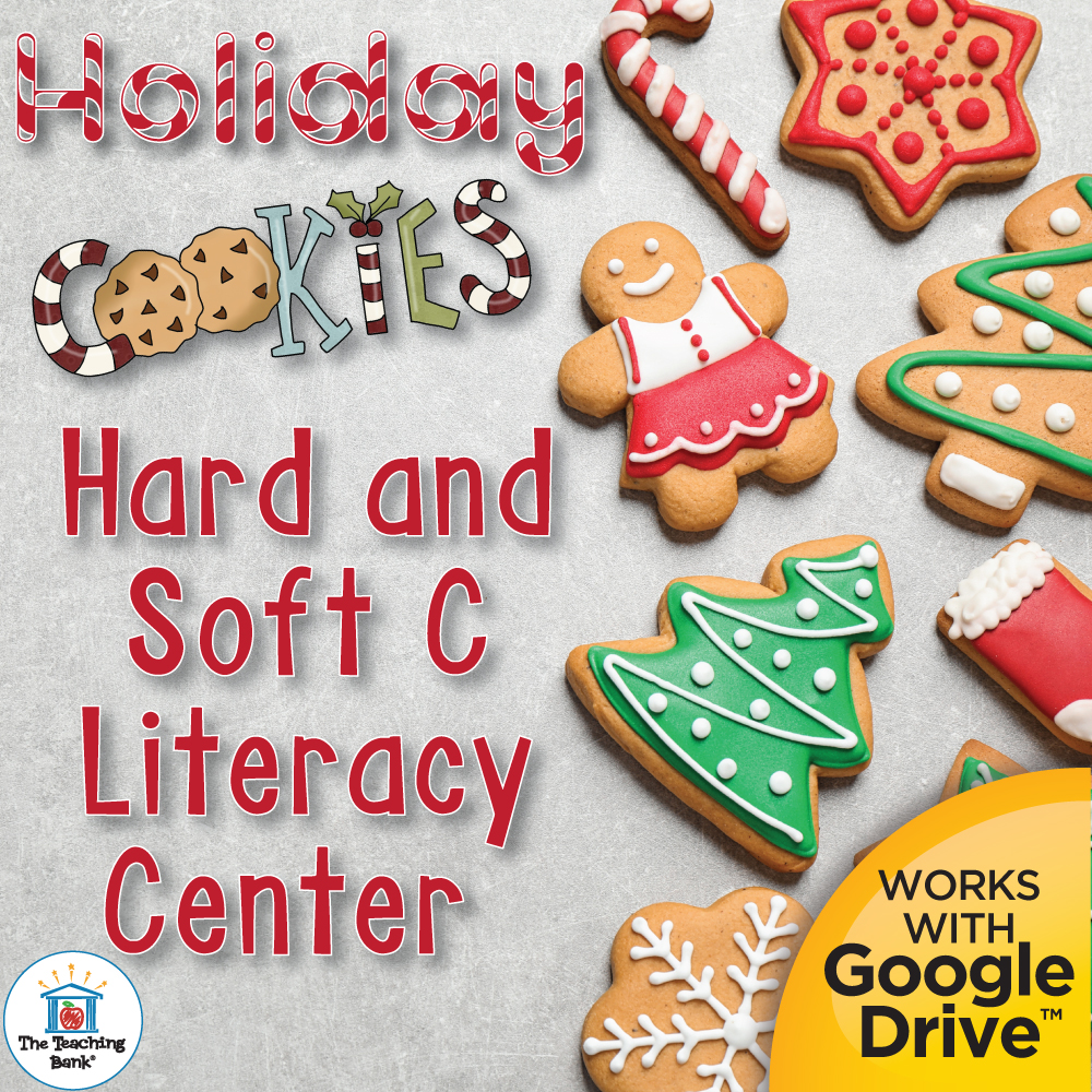 Christmas Holiday Hard C and Soft C Literacy Center - The Teaching Bank