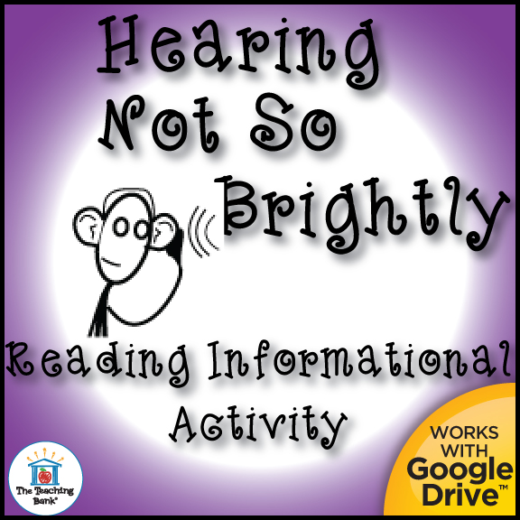 Hearing Loss Reading Informational Activity - The Teaching Bank